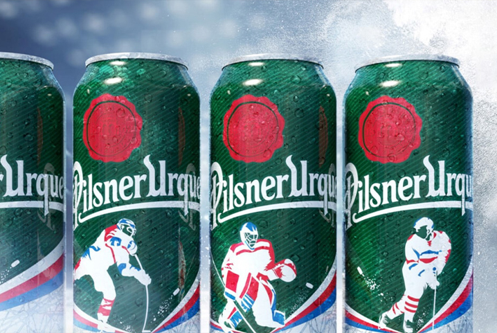 Pilsner Urquell - hockey fans beer cans - CANPACK